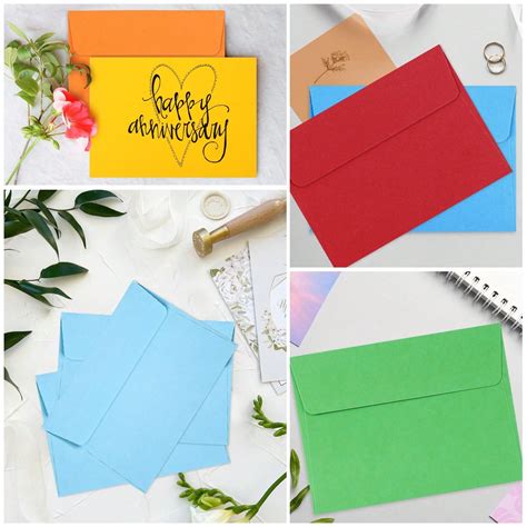 65 Pack Colored Envelopes 4 X 6 Envelopes Card Envelopes A4 Envelopes