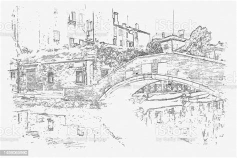 스케치 드로잉 그림 베니스의 아름다운 랜드마크의 거리 전망 이탈리아 베네치아 이탈리아 거리에 대한 스톡 벡터 아트 및 기타 이미지 거리 건물 외관 건축 Istock