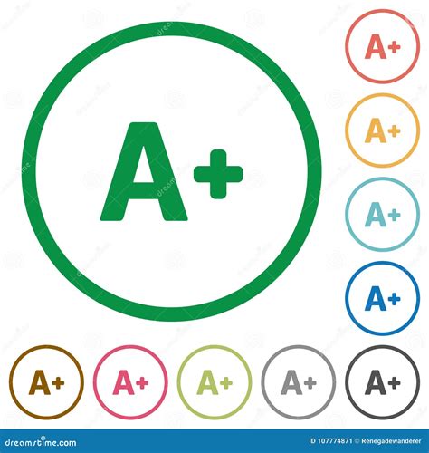 Increase Font Size Outlined Flat Icons Stock Vector Illustration Of Element Design