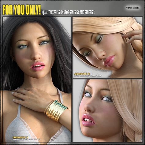 For You Only Expressions For G8 And G3 Extended License Daz Content By Sagittarius A