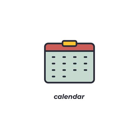 Vector Sign Of Calendar Symbol Is Isolated On A White Background Icon