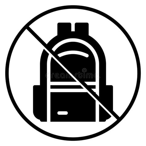 Backpack Not Allowed Symbol In A Circle With Diagonal Line Stock Illustration Illustration Of
