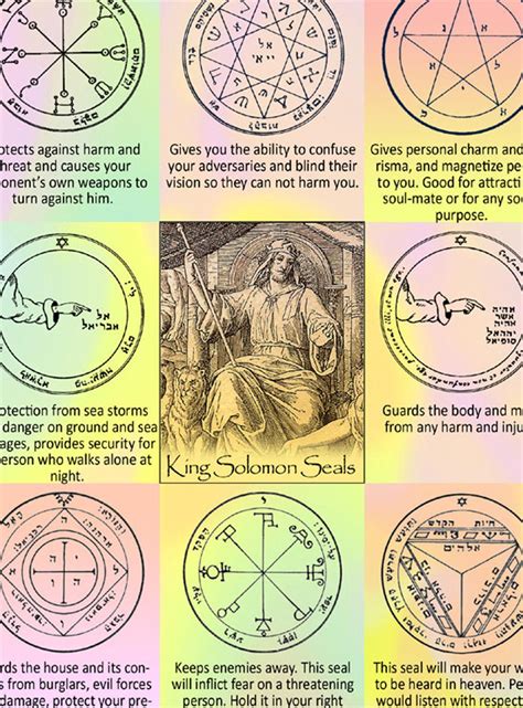 The 44 Seals Of Solomon 12x16 Kabbalah Poster Etsy Seals Of Solomon