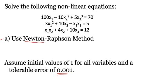 Solved Solve The Following Non Linear Equations Chegg Com