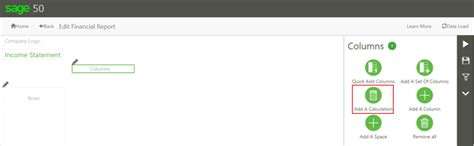 Two Ways To Create Calculated Columns And Rows In Your Sage