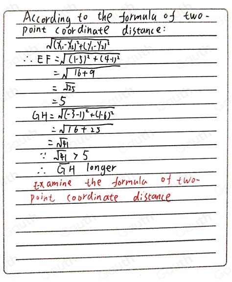 Solved 12 Comparing Segments The Endpoints Of Two Segments Are Given