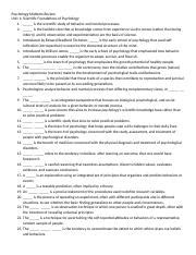 Psychology Midterm Review Docx Psychology Midterm Review Unit 1 Scientific Foundations Of