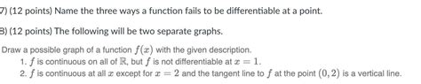 Answered 7 12 Points Name The Three Ways A Function Fails To Be Kunduz