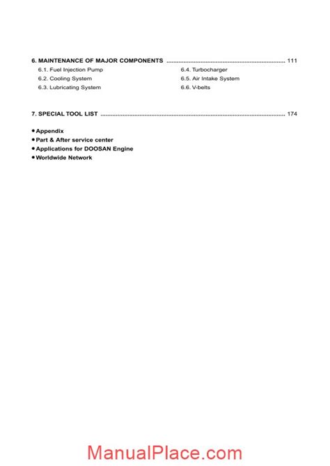 Doosan Engine De12 Engine Operation Manual Service Manual Download