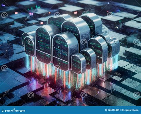 Futuristic Conceptual Illustration Of Cloud Computing Technology