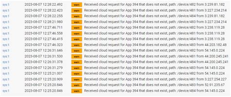 Received Cloud Request For App Xxx That Does Not Exist Path Device