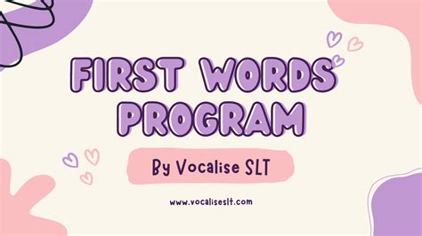 First Words Program Vocalise