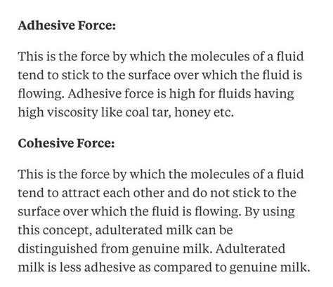Cohesion And Adhesion Examples
