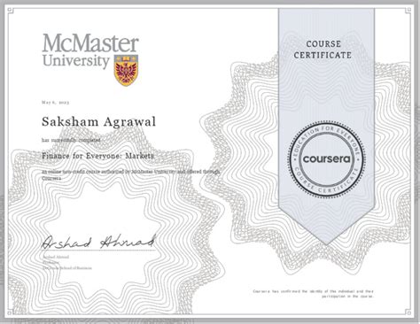 Coursera Certificate Pdf