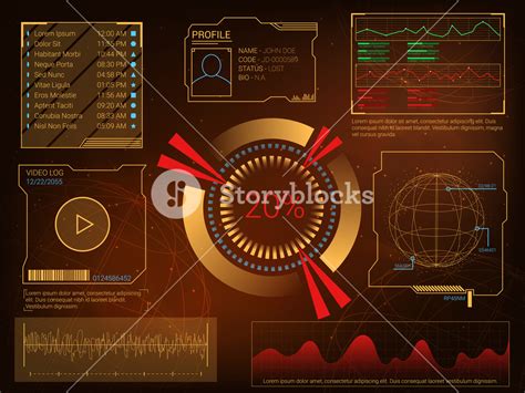 Futuristic User Interface HUD UI UX Design Big Set Of Infographic Elements Abstract Virtual