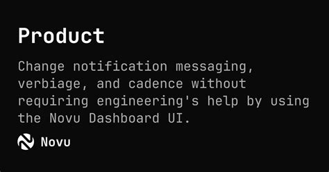 Product Novu Documentation