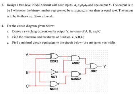 solved design a two level nand circuit with four inputs a 3