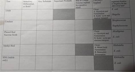 Solved Please Fill Out The Following Table With The