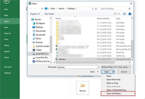 Excel Open And Repair
