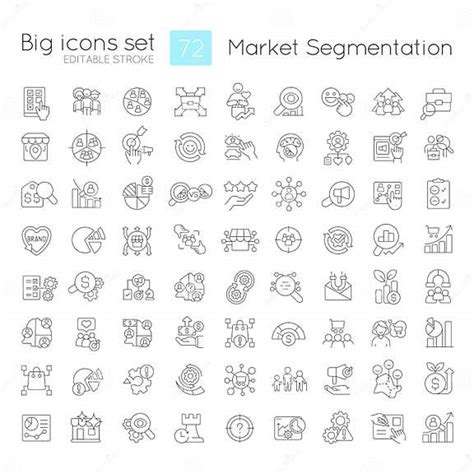 Marketing Segmentation Linear Icons Set Stock Vector Illustration Of