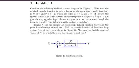 Solved Consider The Following Feedback System Diagram In Chegg