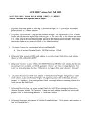 MCB 2000 Problem Set 1 Fall 2013 MCB 2000 Problem Set 1 Fall 2013 NOTE YOU MUST SHOW YOUR