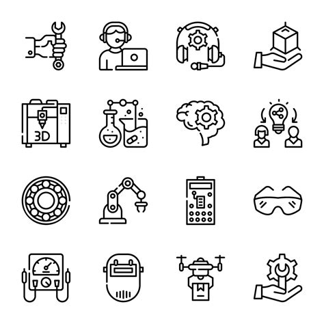 Set Of Engineering Services Linear Icons 12710253 Vector Art At Vecteezy