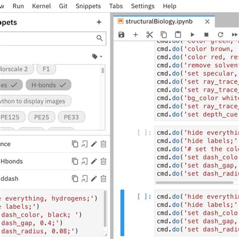 Code Snippet For Installing Pymol On Colab The Icon Opens A Menu On