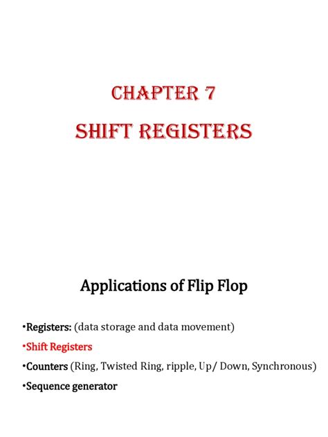 Chapter 7 Shift Register Pdf Electronic Engineering Electrical Circuits
