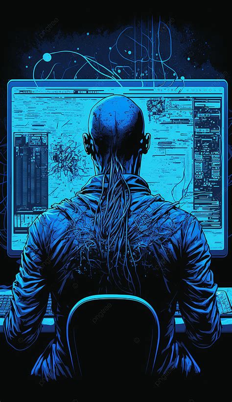 Technician Hacker Back View High Tech Advertising Background Wallpaper Image For Free Download