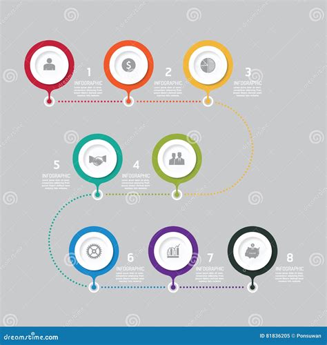 Business Data Process Chart Abstract Elements Of Graph Diagram Stock