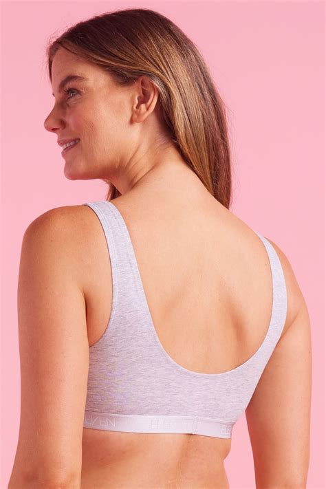 Lily Recycled Cotton Crop Top Grey Marle Eleven Intimates