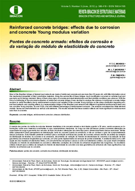 Pdf Reinforced Concrete Bridges Effects Due To Corrosion And Concrete Young Modulus Variation