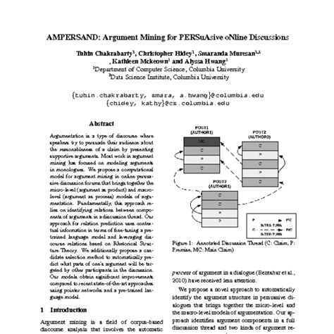 ampersand argument mining for persuasive online discussions acl anthology