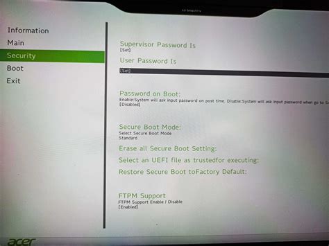 Acer Switch Bios Secure Boot Option Locked Can T Boot USB Drive For Installing Windows