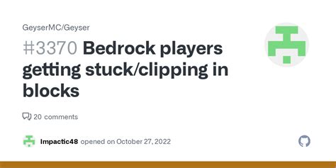 Bedrock Players Getting Stuckclipping In Blocks · Issue 3370 · Geysermcgeyser · Github