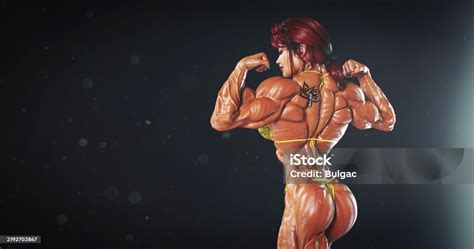 전문 조명에서 근육질의 체격을 보여주는 여성 보디 빌더 8k Resolution에 대한 스톡 사진 및 기타 이미지 8k Resolution 건강한 생활방식 결심