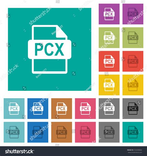 Pcx File Format Multi Colored Flat Stock Vector Royalty Free 723200692 Shutterstock