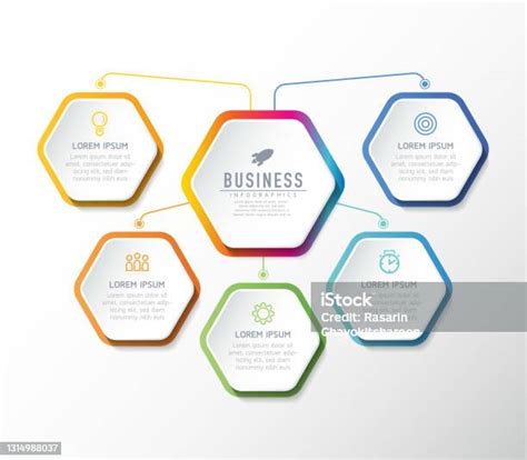 向量插圖資訊圖設計範本業務資訊演示圖表具有5個選項或步驟向量圖形及更多5號圖片 5號 互聯網 信息圖形 Istock