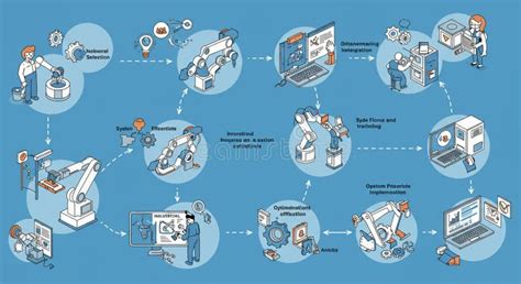 Flowchart Depicting An Ai Driven Industrial Process Over A Blue