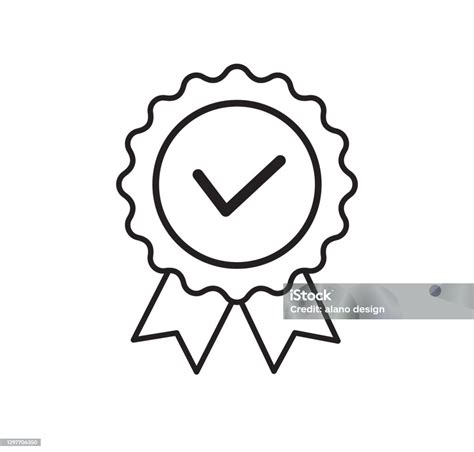 흰색 배경에서 격리된 품질 인증서 아이콘입니다 로제트 아이콘 플랫 스타일 벡터 일러스트레이션 1위에 대한 스톡 벡터 아트 및 기타 이미지 Istock
