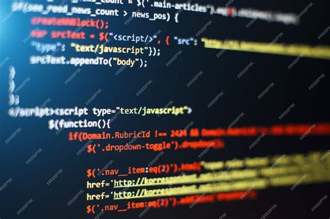 Premium Photo Software Developer Programming Code Abstract Computer Script Code Selective Focus