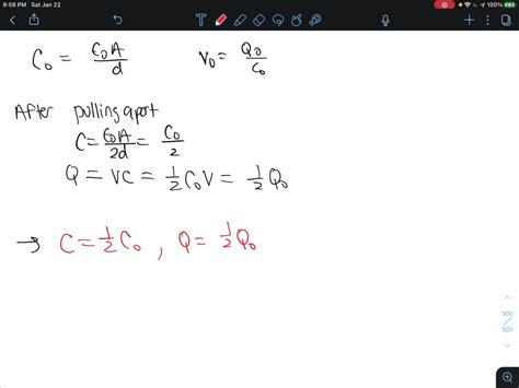 Solved A Parallel Plate Capacitor Of Capacitance C0 Has Plates Of Area A With Separation D