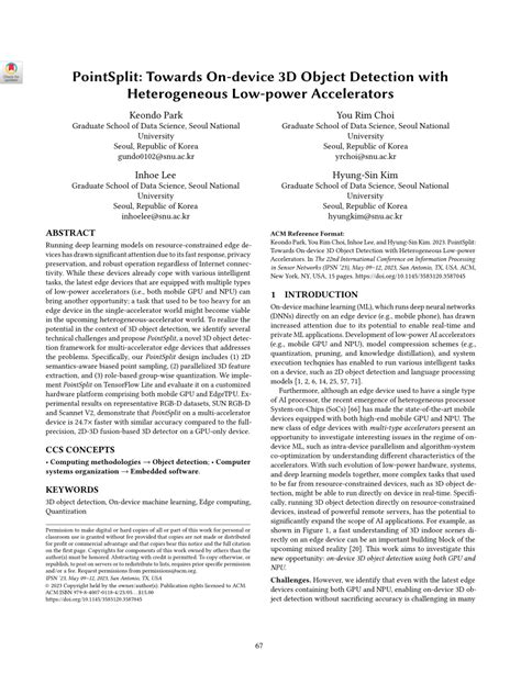 Pdf Pointsplit Towards On Device 3d Object Detection With