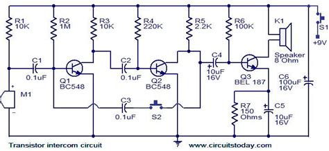 Transistor Intercom Circuit Todays Circuits Engineering Projects