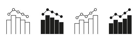 Bar And Line Graph Line And Solid Icon Set Data Analysis Financial