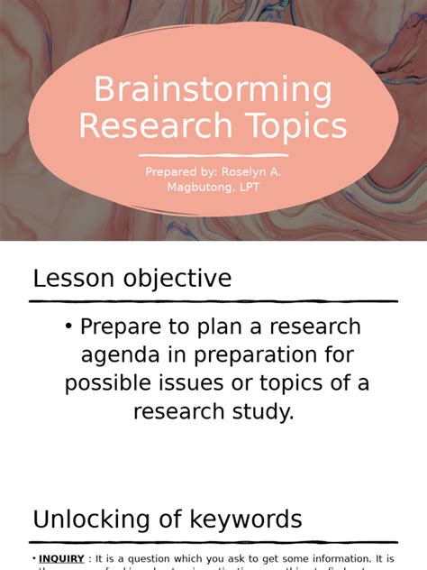 Brainstorming Research Topics Pdf Hypothesis Methodology