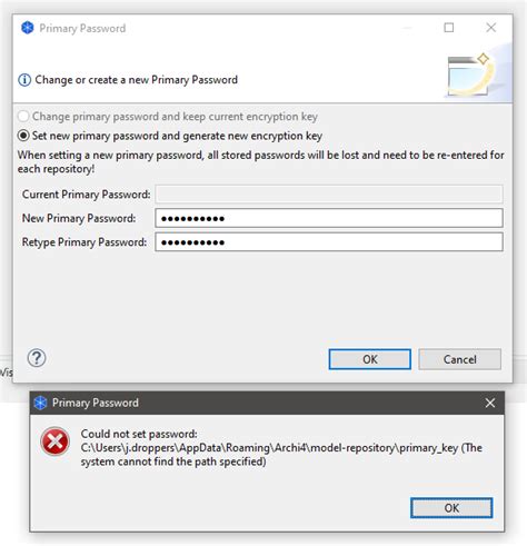 Could Not Set Password · Issue 160 · Archimatetoolarchi Modelrepository Plugin · Github