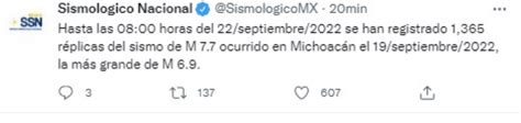 Nuevo Sismo De Magnitud 69 Sacude A México