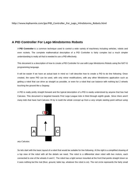 A Pid Controller For Lego Mindstorms Robots Pdf Mathematics
